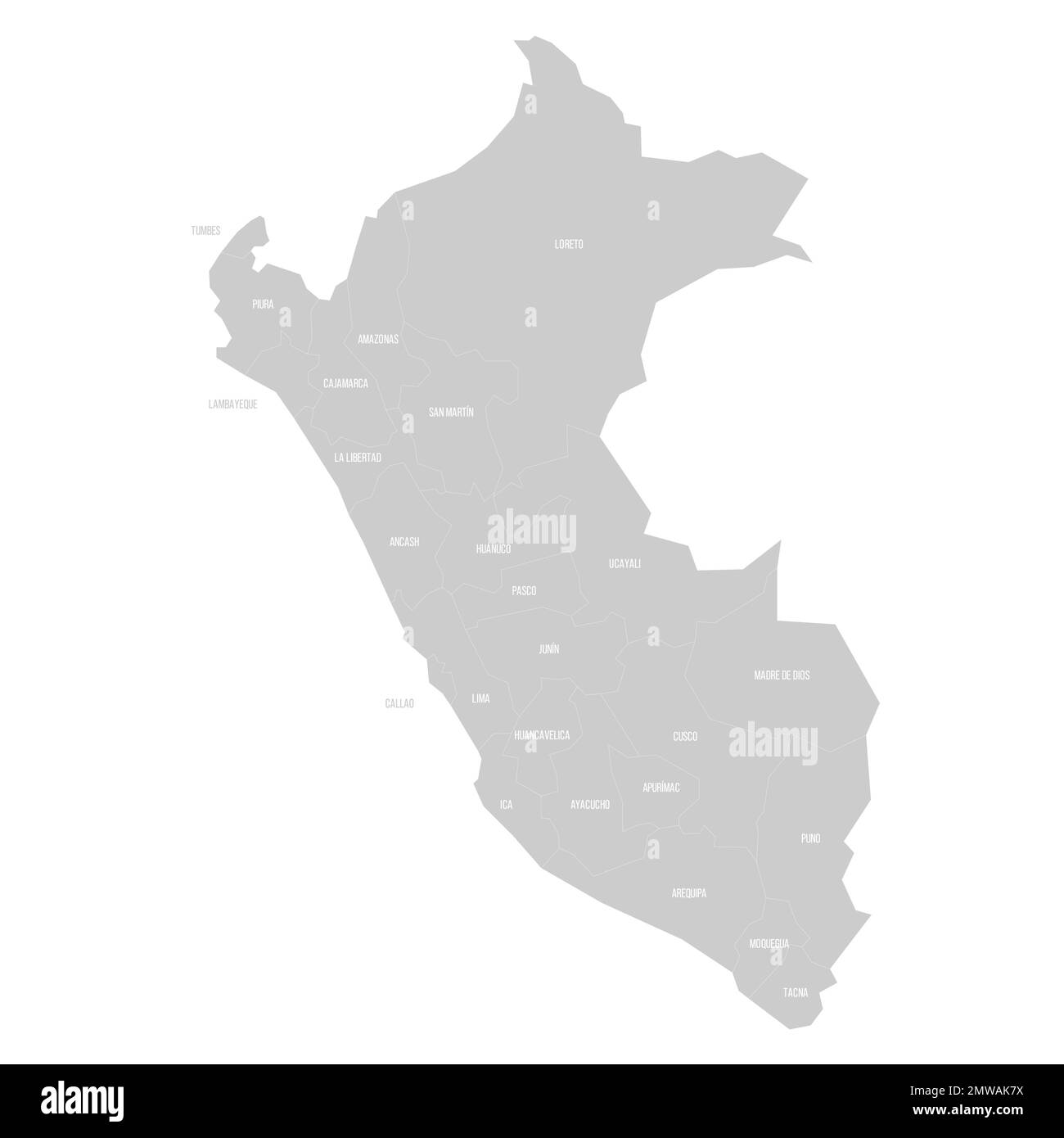 Peru political map of administrative divisions Stock Vector Image & Art ...