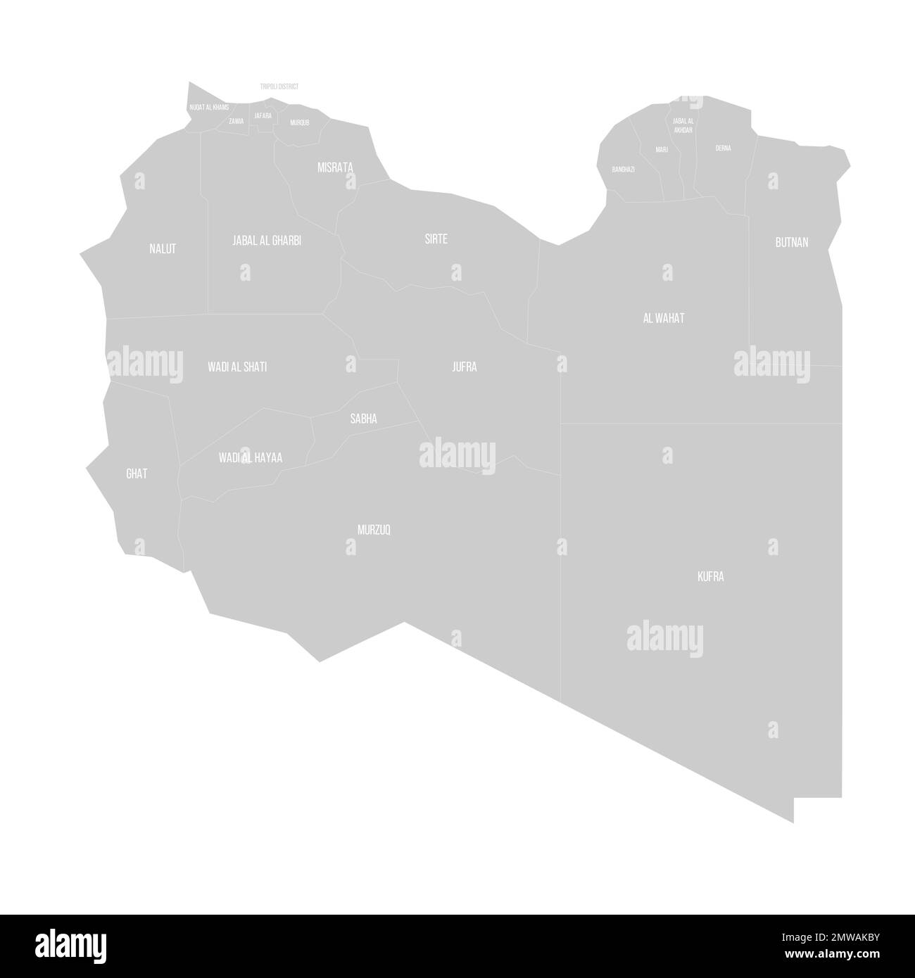 Libya political map of administrative divisions Stock Vector Image ...