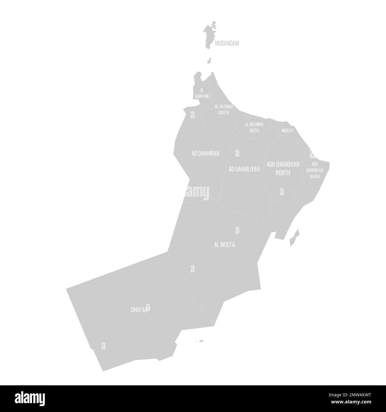Oman political map of administrative divisions Stock Vector Image & Art ...