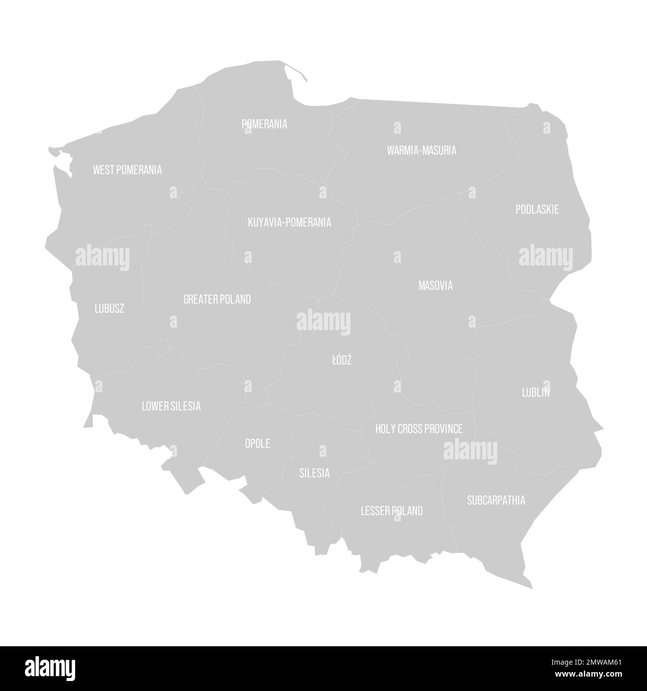 Poland political map of administrative divisions Stock Vector Image ...