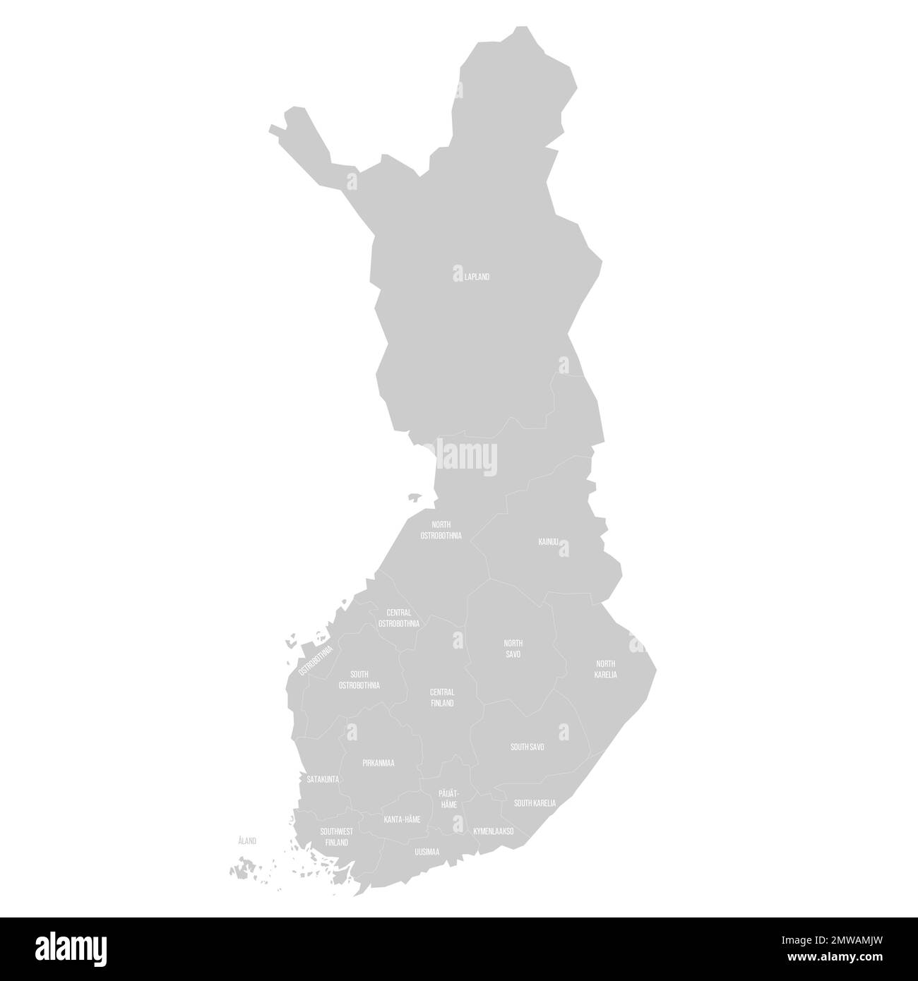 Finland political map of administrative divisions Stock Vector Image ...