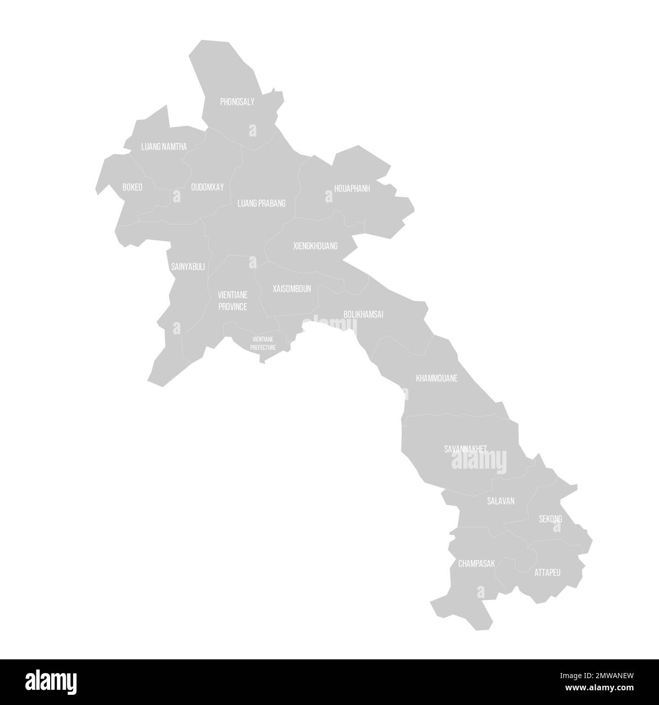 Laos political map of administrative divisions Stock Vector Image & Art ...