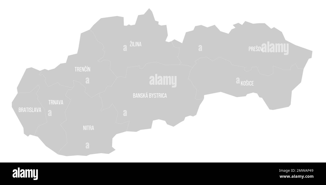 Slovakia political map of administrative divisions Stock Vector Image ...