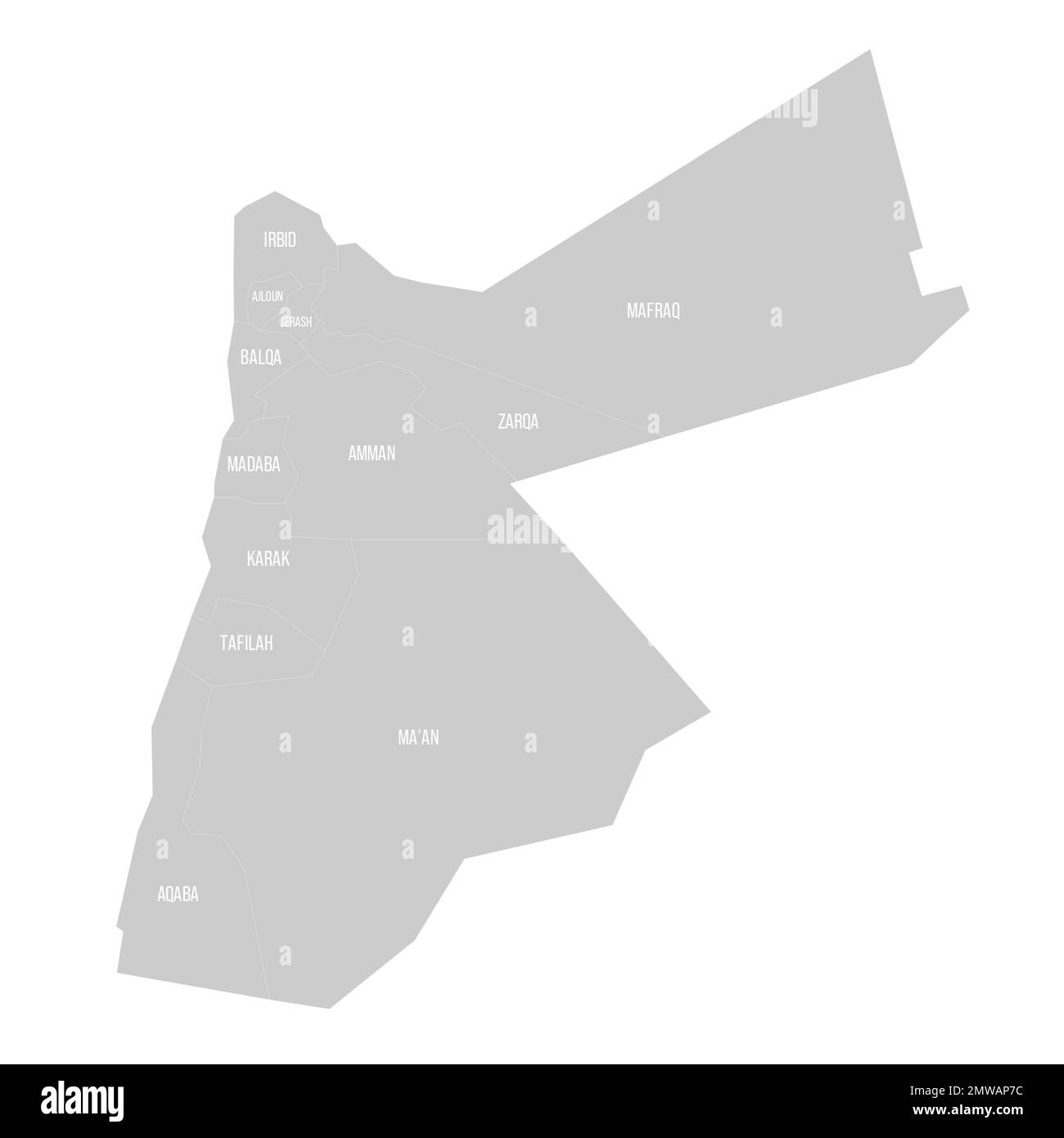 Jordan political map of administrative divisions Stock Vector Image ...