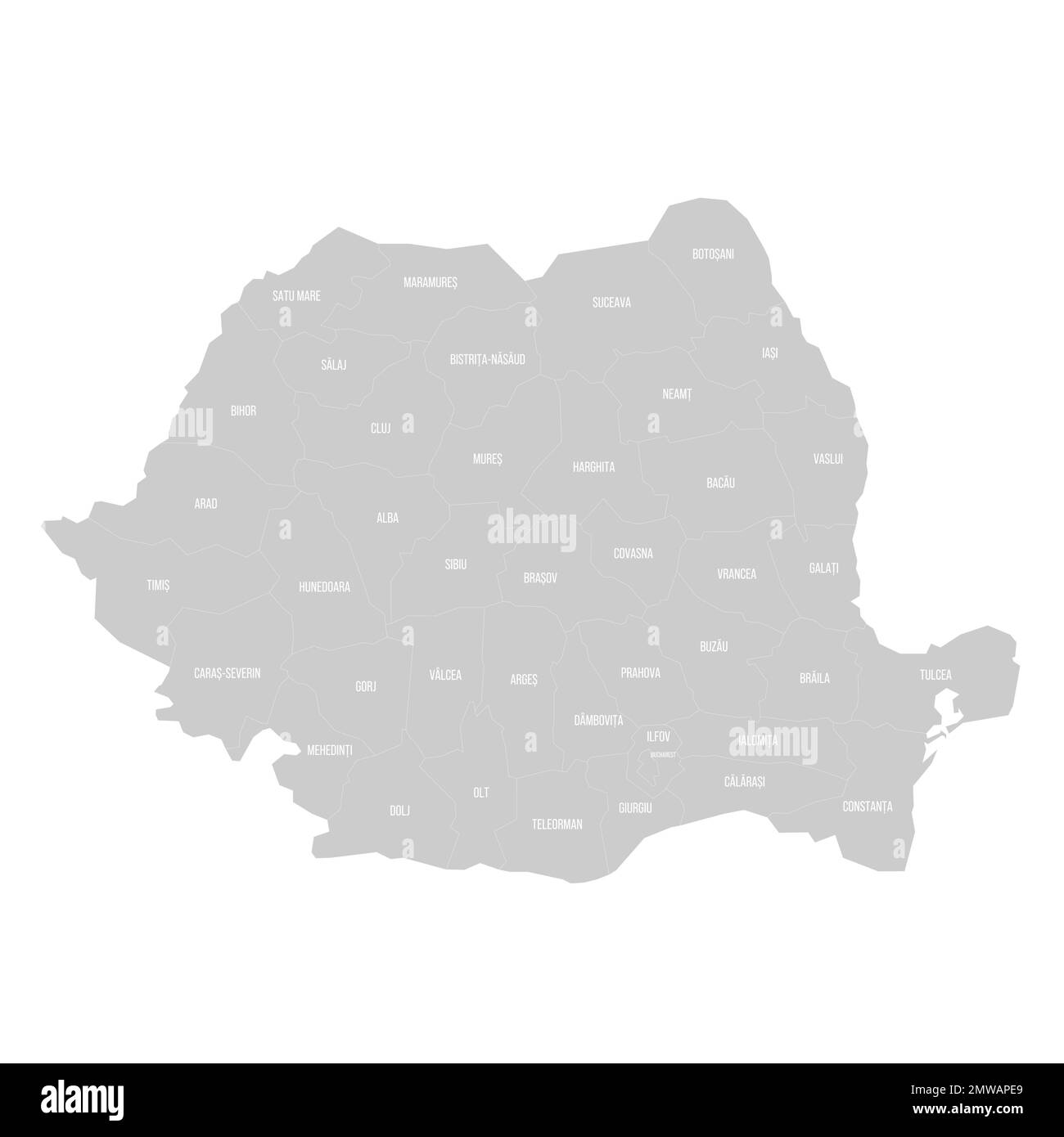 Romania political map of administrative divisions Stock Vector Image ...