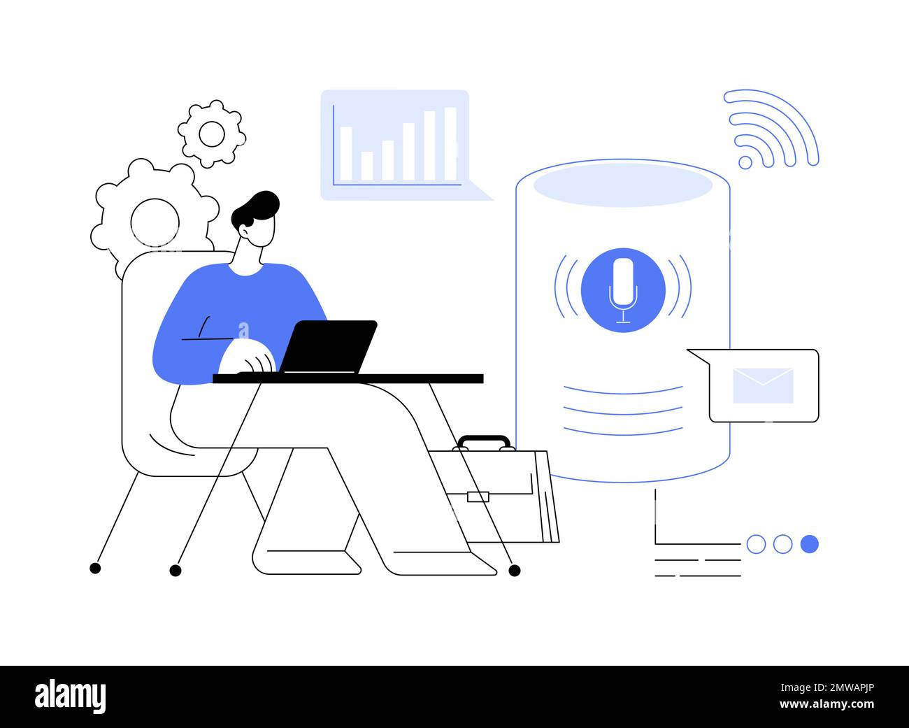 Smart speaker office controller abstract concept vector illustration ...