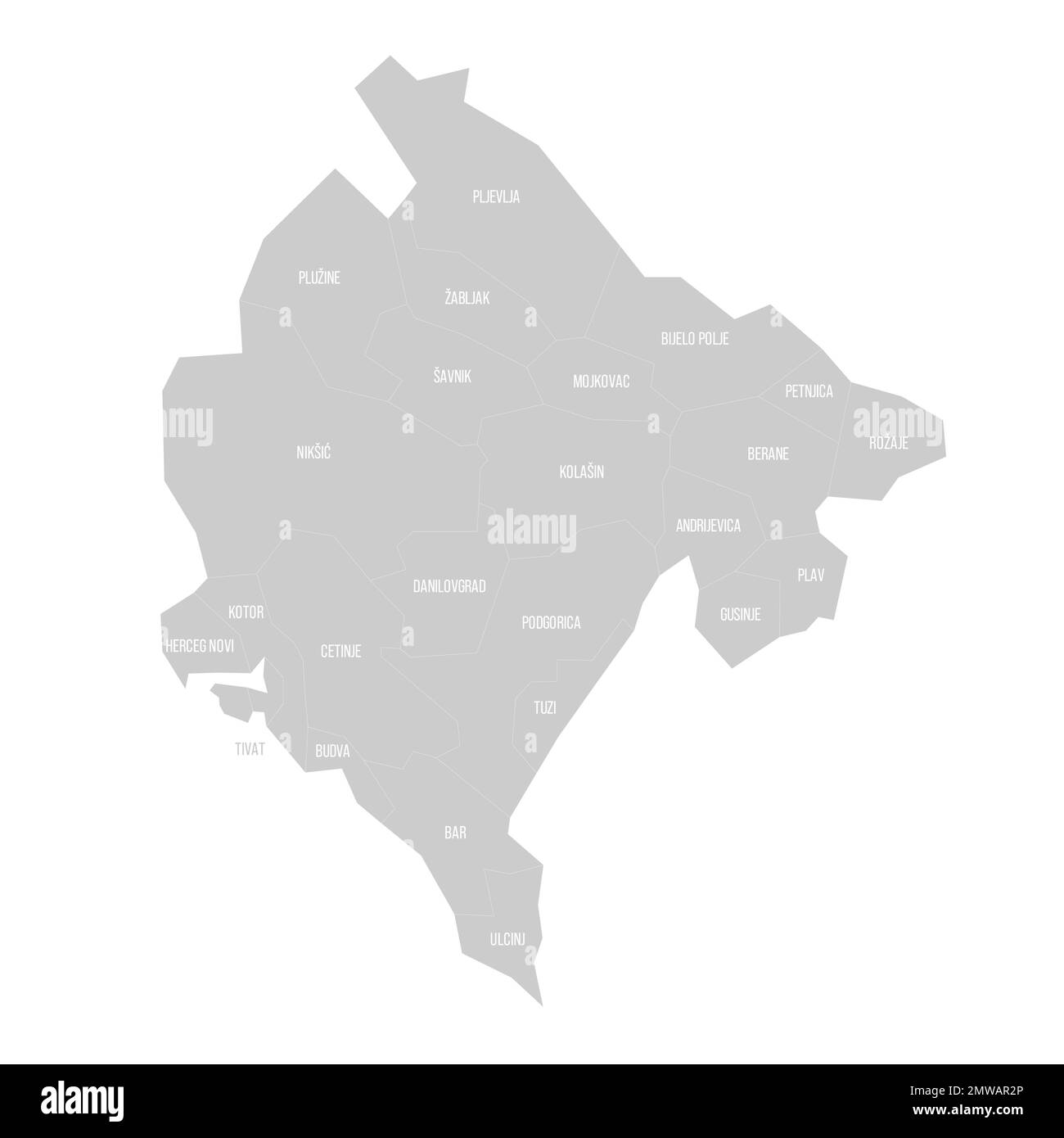 Montenegro political map of administrative divisions Stock Vector Image ...