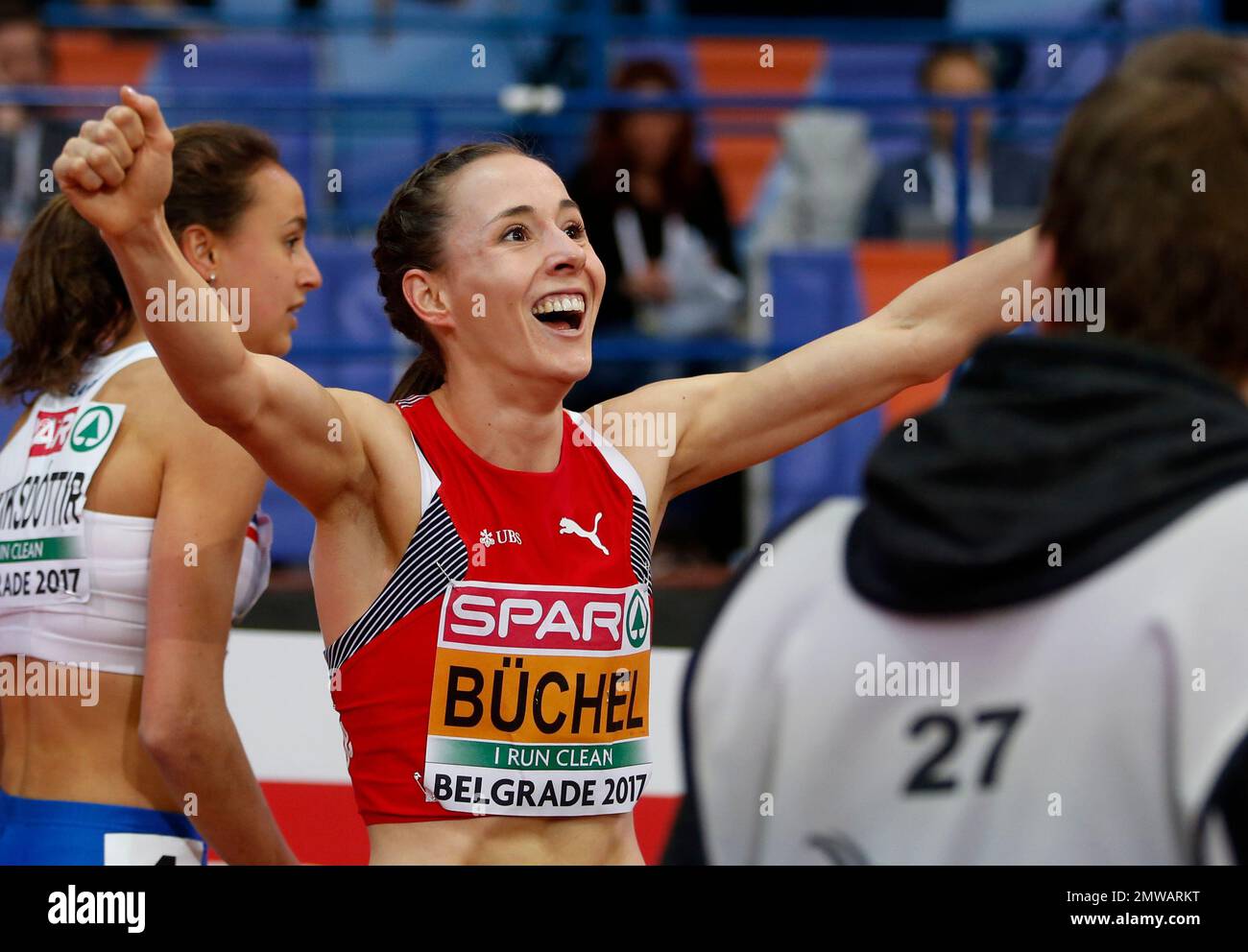 Switzerland's Selina Buechel celebrates after winning the gold medal in ...