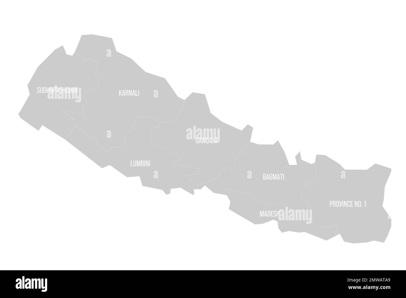 Nepal political map of administrative divisions Stock Vector Image ...