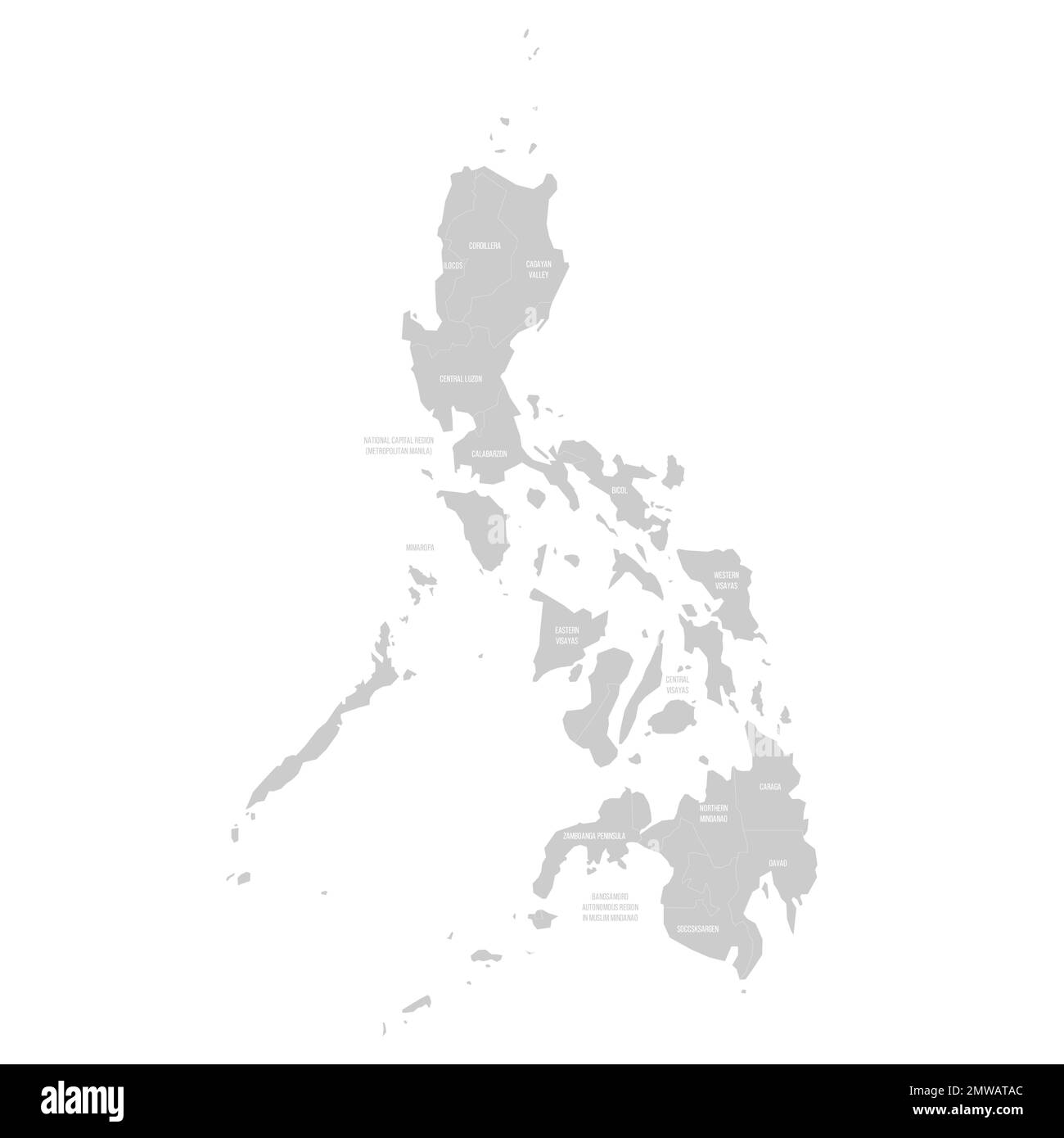 Philippines political map of administrative divisions Stock Vector ...