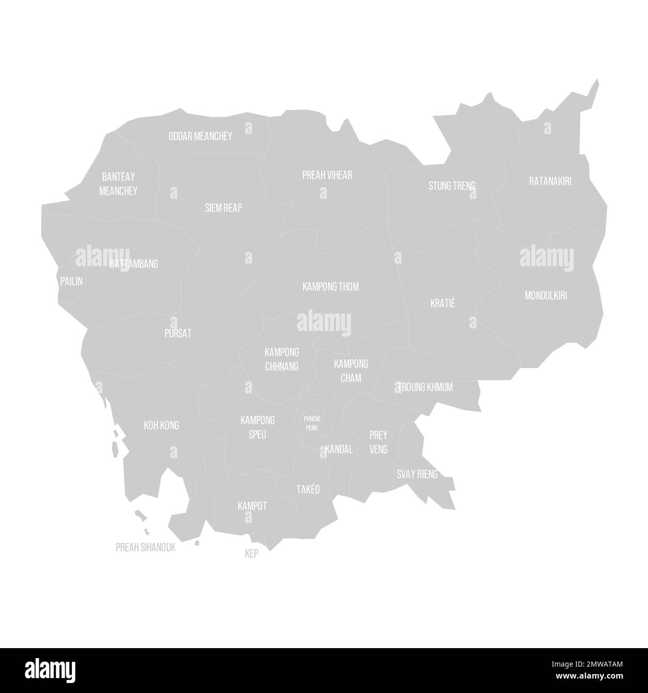 Cambodia political map administrative Cut Out Stock Images & Pictures ...