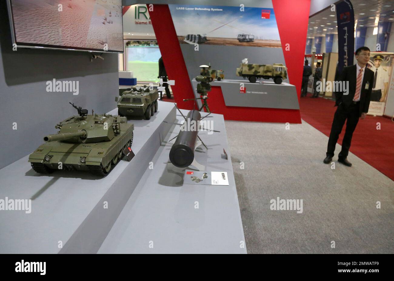 Models of military vehicles are on display during the sixth annual ...