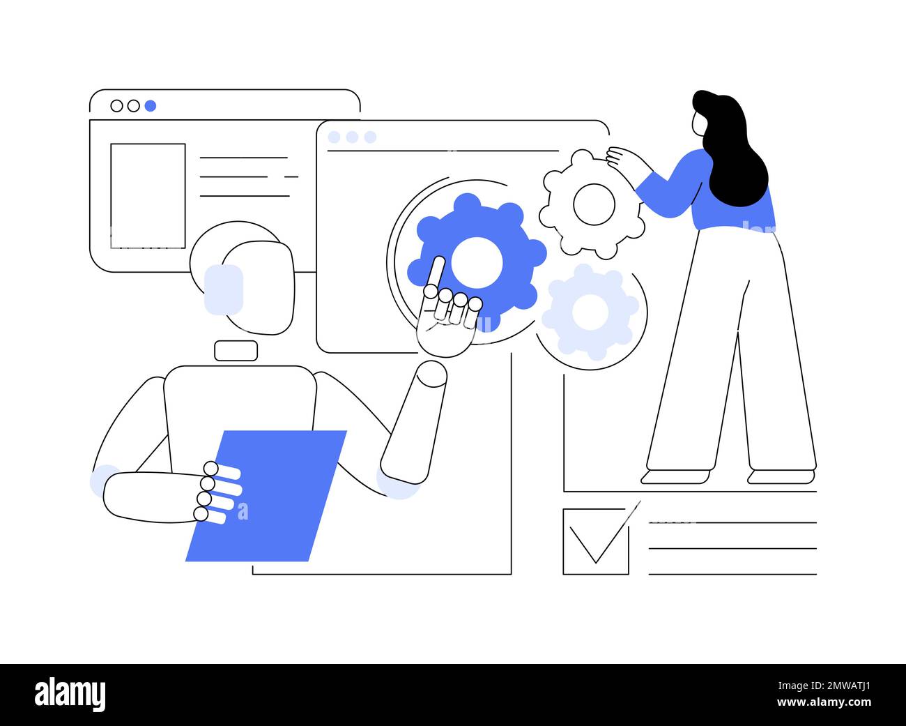 Collaborative robotics abstract concept vector illustration Stock ...