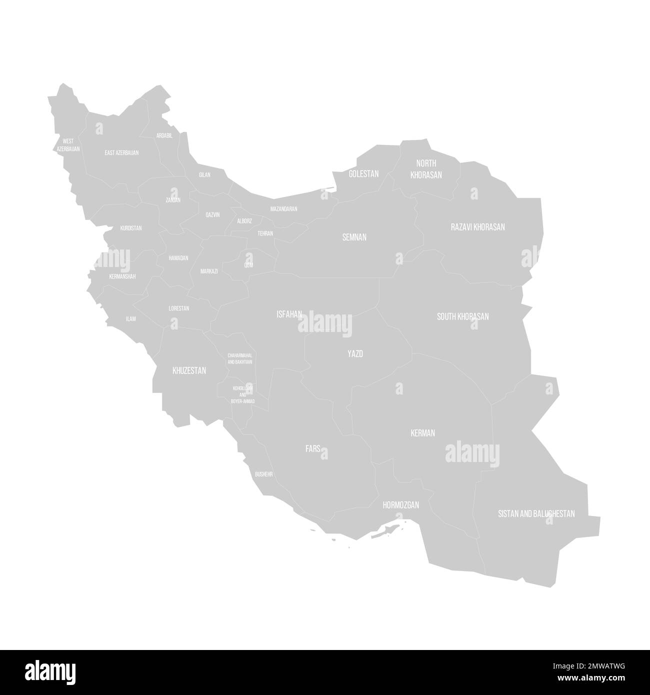 Iran political map of administrative divisions Stock Vector Image & Art ...