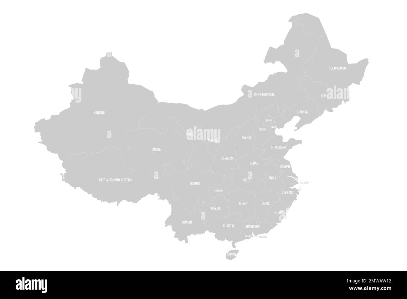 China political map of administrative divisions Stock Vector Image ...