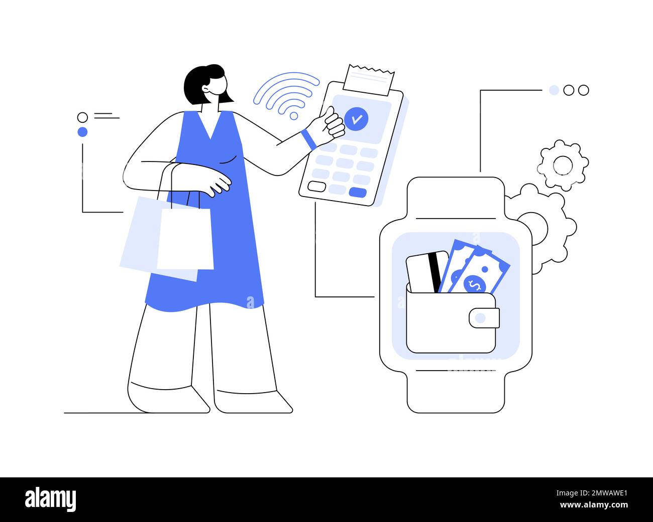 Smartwatch payment abstract concept vector illustration Stock Vector ...