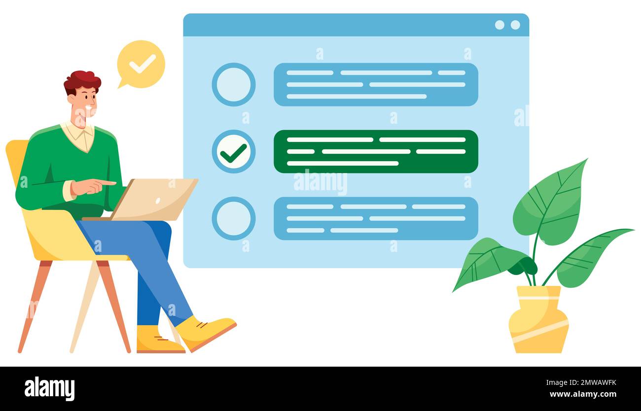 Man Choosing Answer Stock Vector Image & Art - Alamy