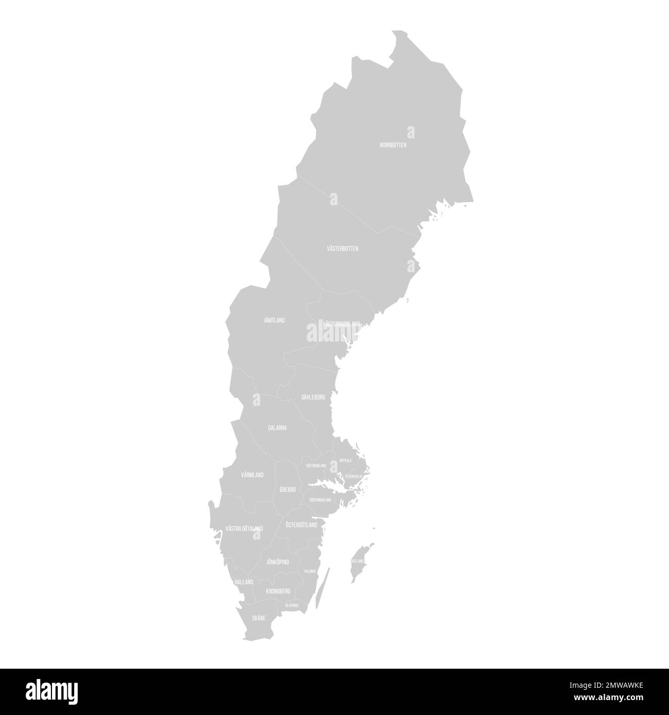 Gray detailed map of sweden hi-res stock photography and images - Alamy