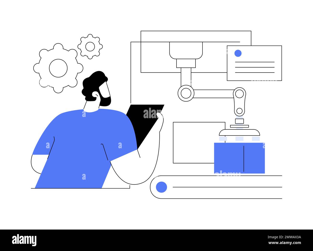 Remotely operated robots abstract concept vector illustration Stock ...