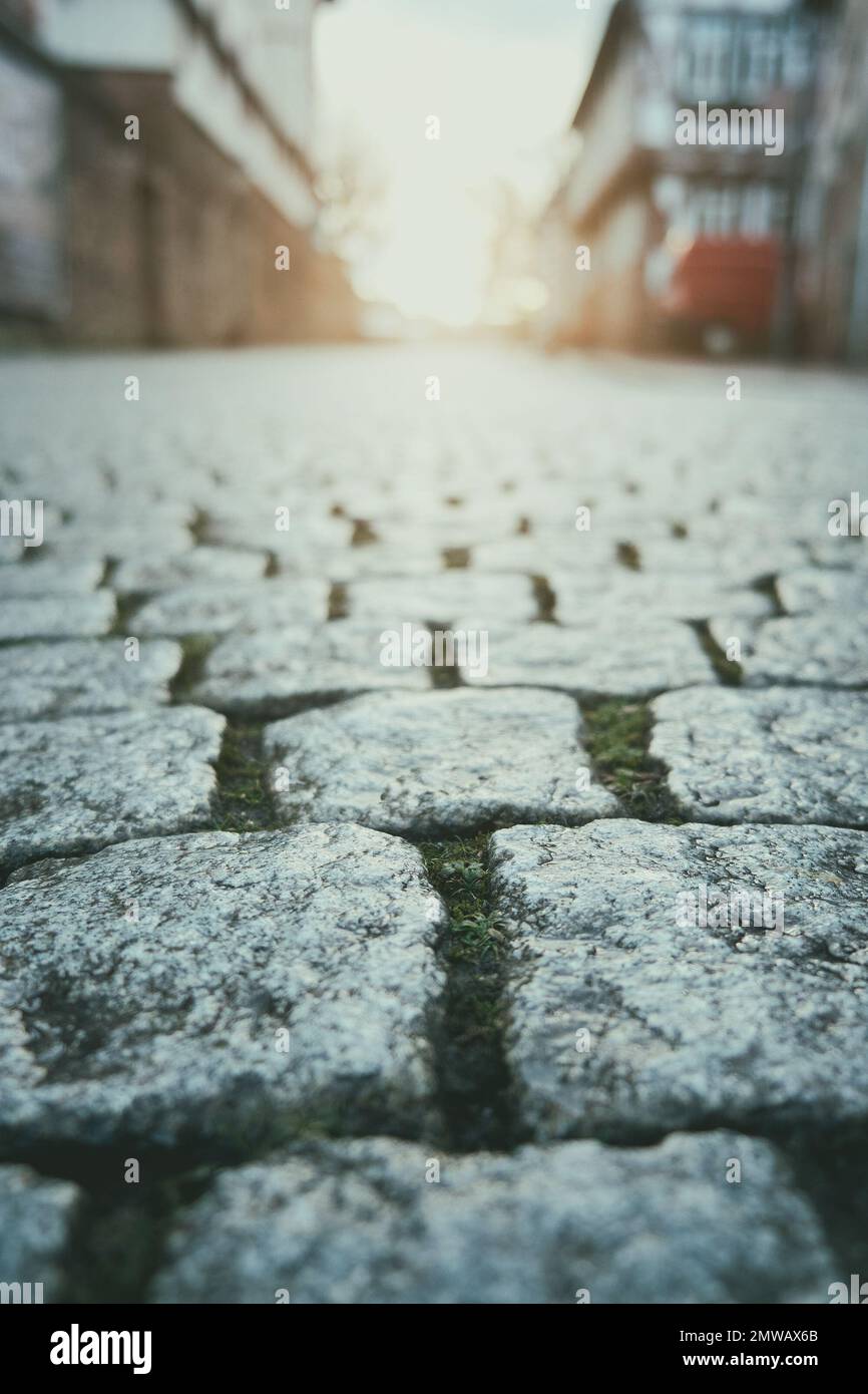 Traditional german street pavement, closeup details Stock Photo - Alamy