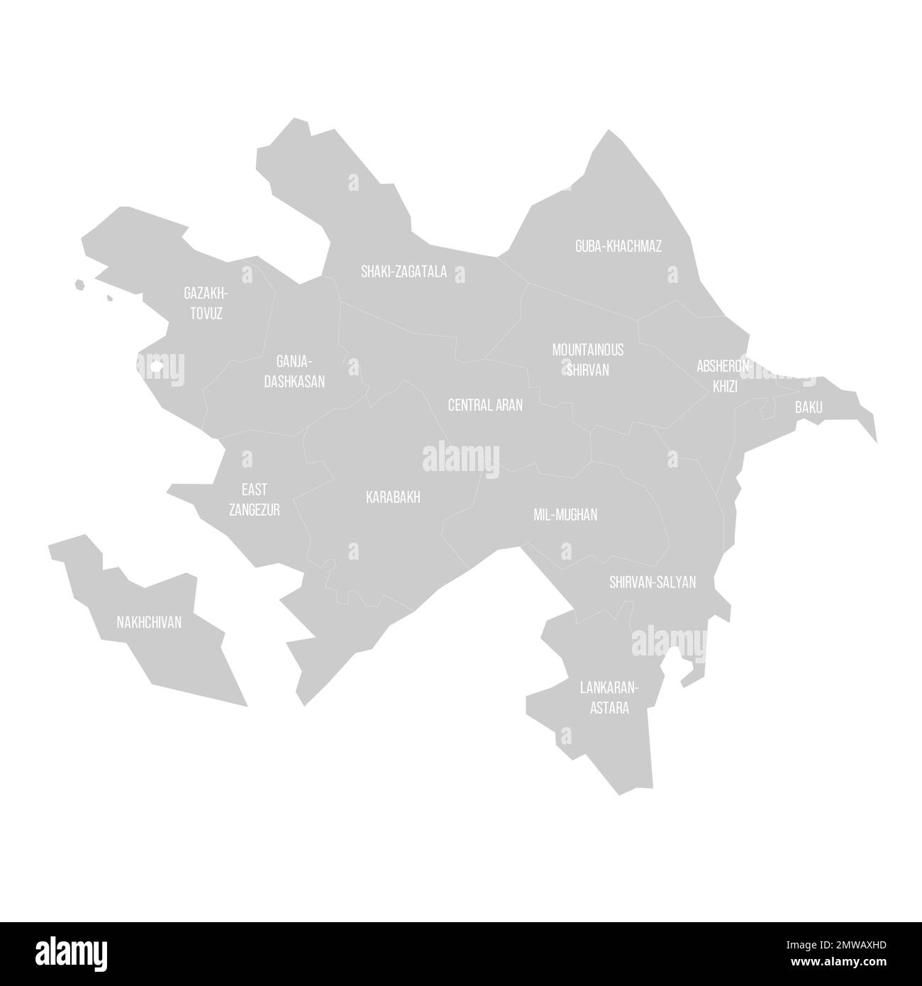 Azerbaijan political map of administrative divisions Stock Vector Image ...