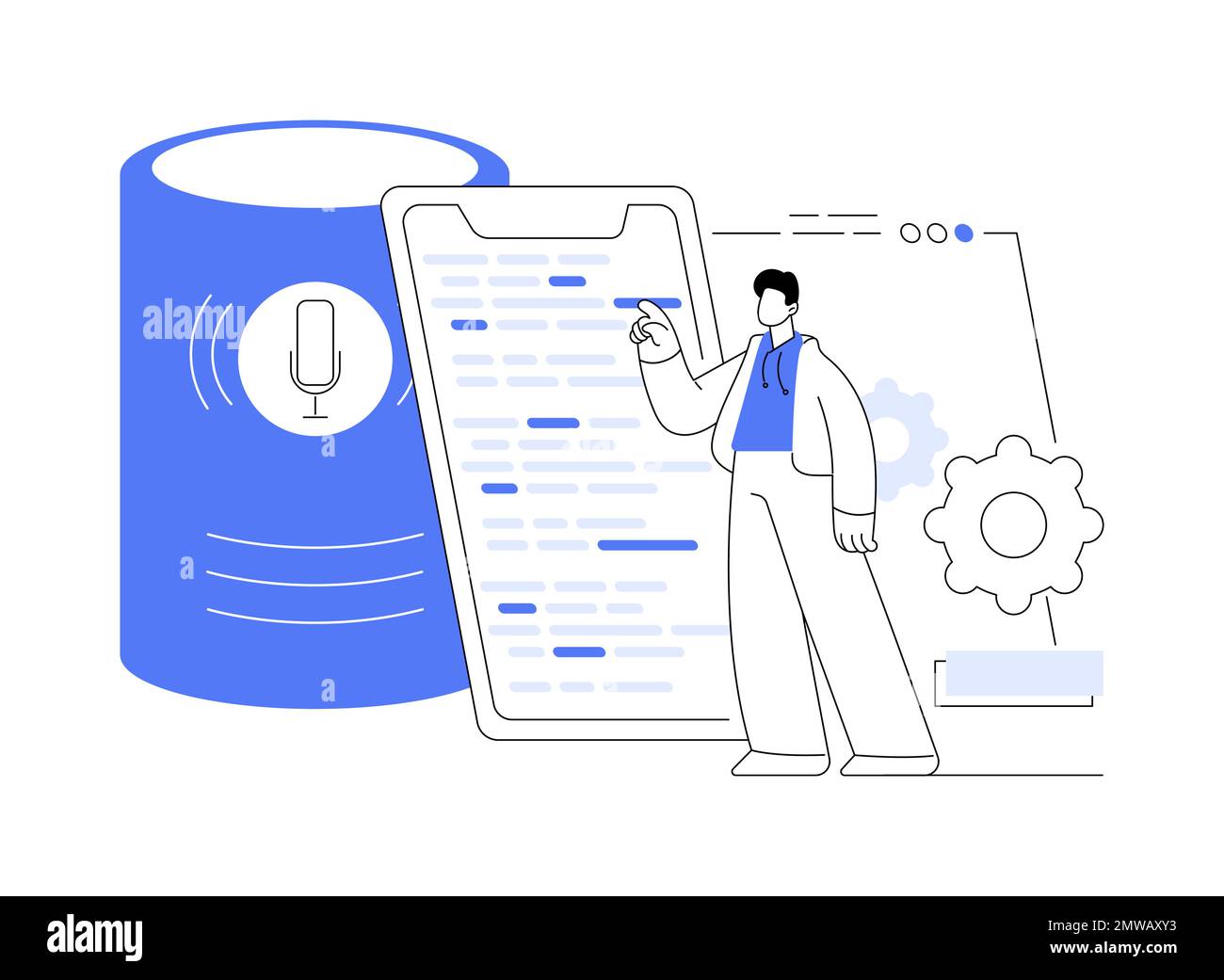 Smart speaker apps development abstract concept vector illustration ...
