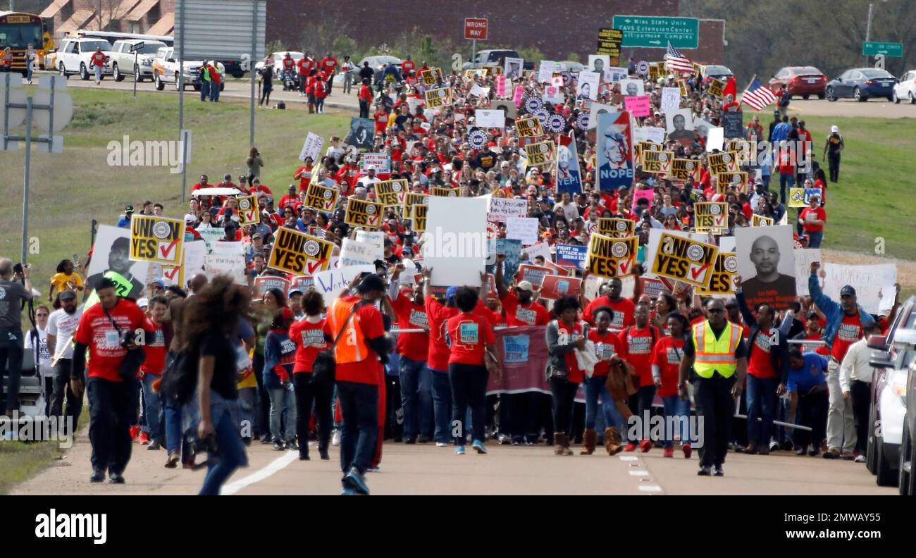 Thousands gathered at a pro-union rally near Nissan Motor Co.'s Canton ...