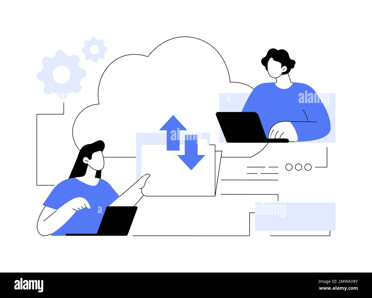 Cloud collaboration abstract concept vector illustration Stock Vector ...
