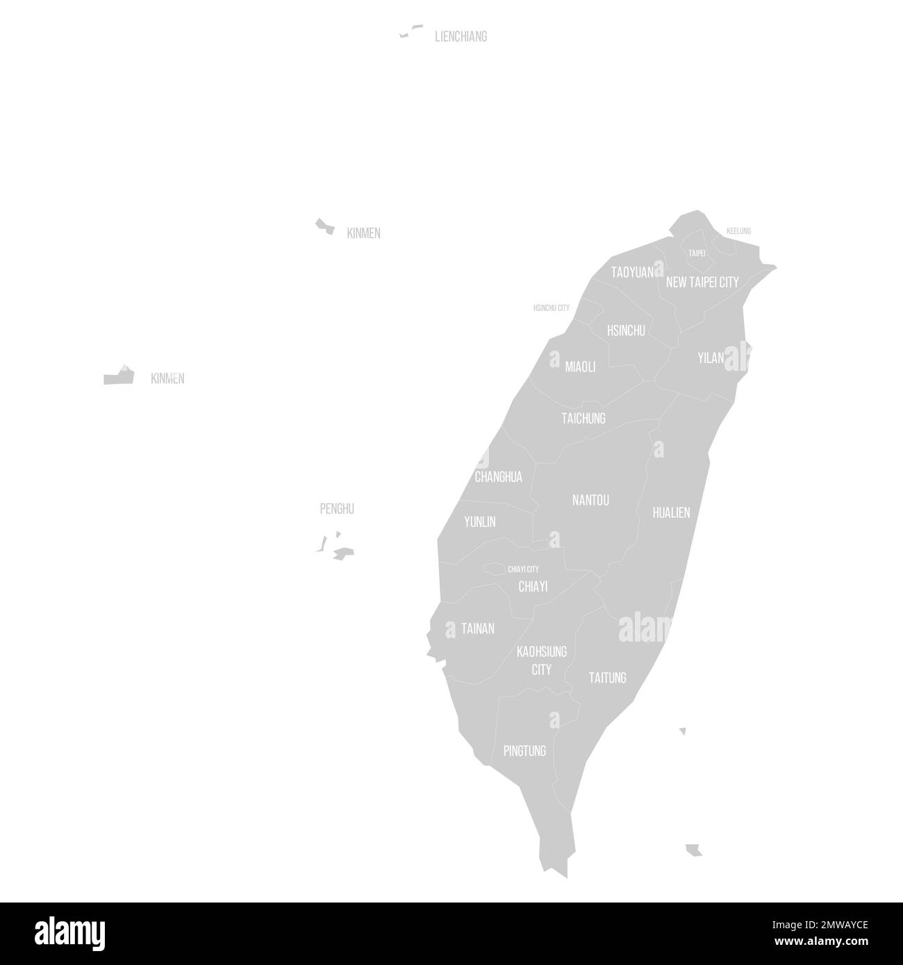 Taiwan political map of administrative divisions Stock Vector Image ...
