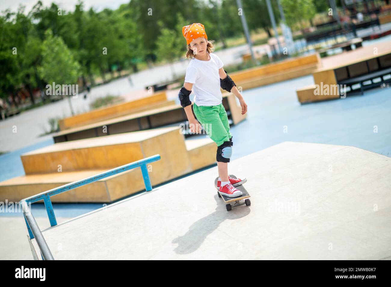 Professional young skateboarder riding on the board Stock Photo - Alamy