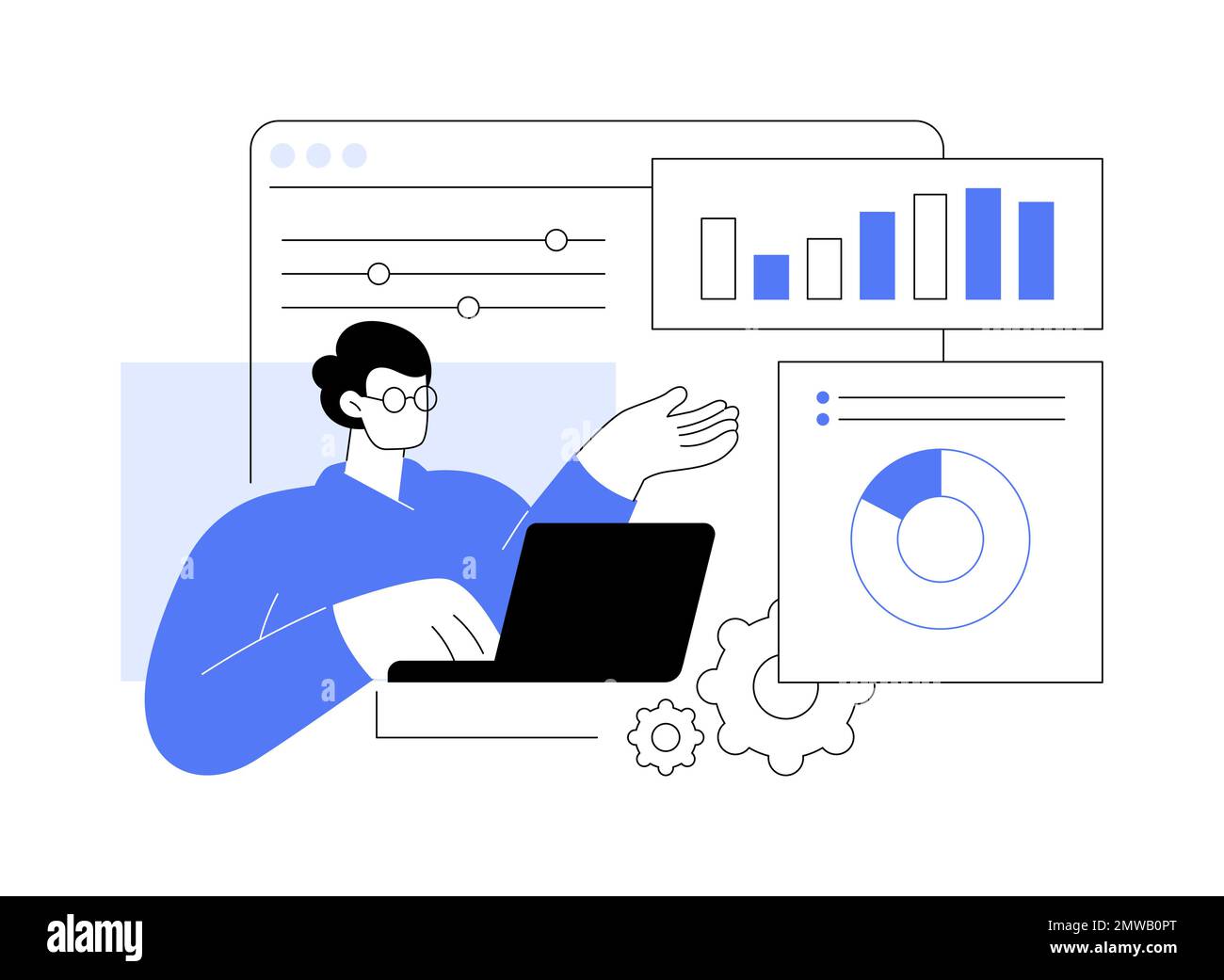 Financial data management abstract concept vector illustration Stock ...