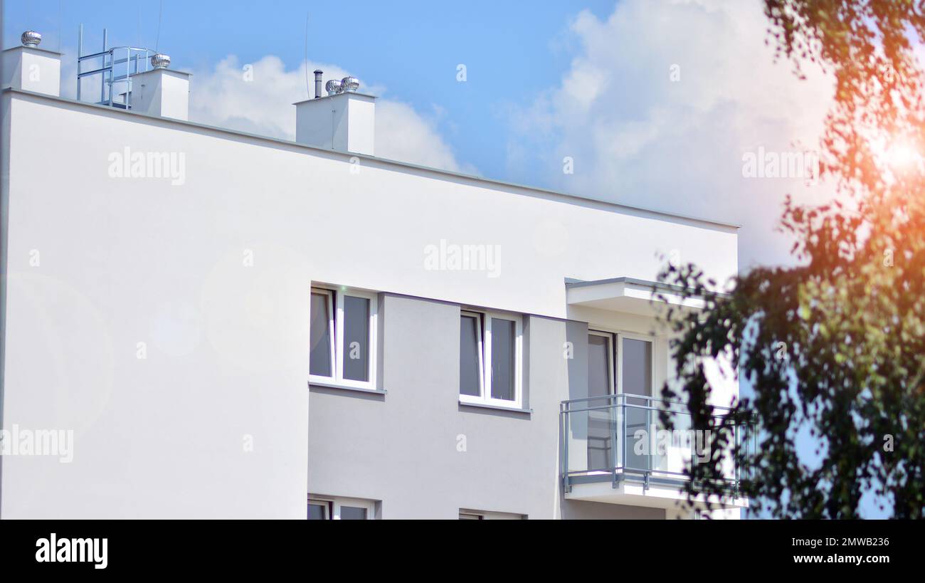 Modern and new apartment building. Multistoried modern, new and stylish ...