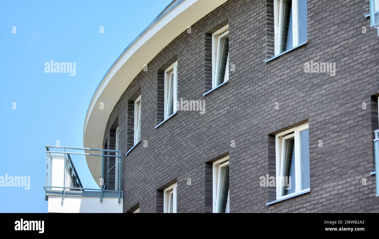 Modern and new apartment building. Multistoried modern, new and stylish ...