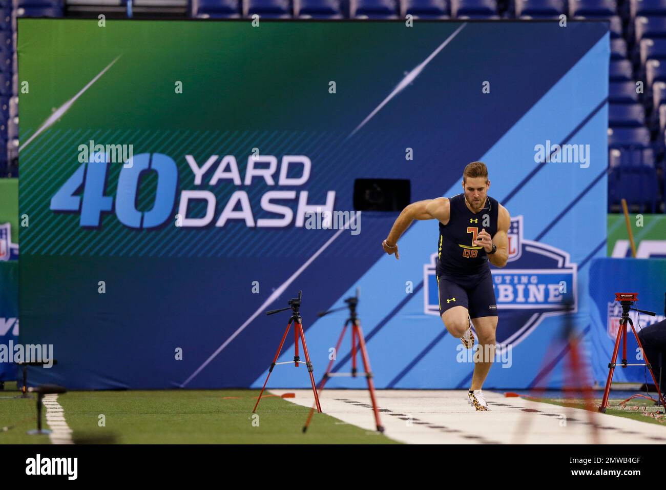 Texas A&M quarterback Trevor Knight runs the 40-yard dash at the NFL ...