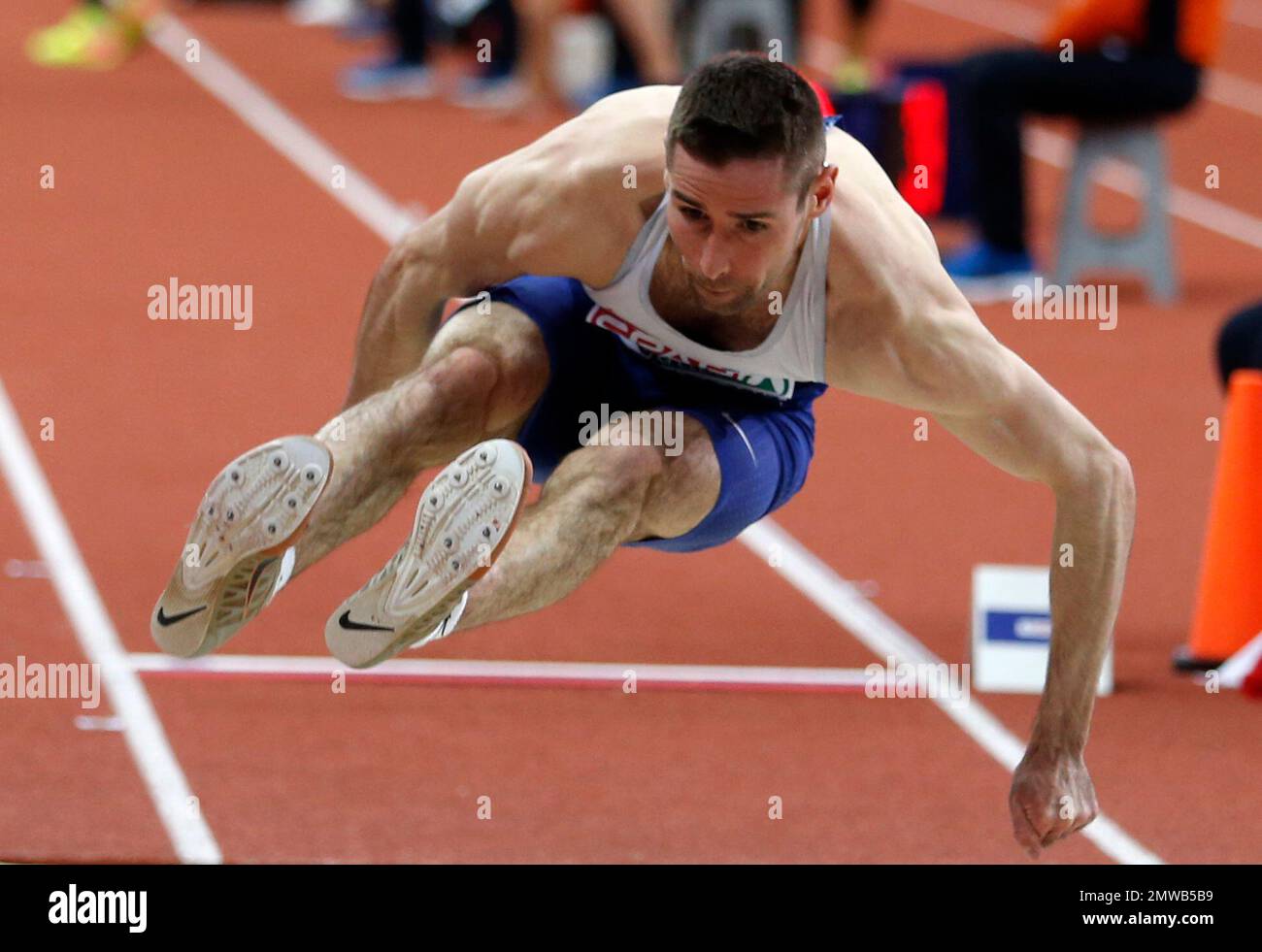 Britain's Liam Ramsay makes an attempt in the long jump of the ...