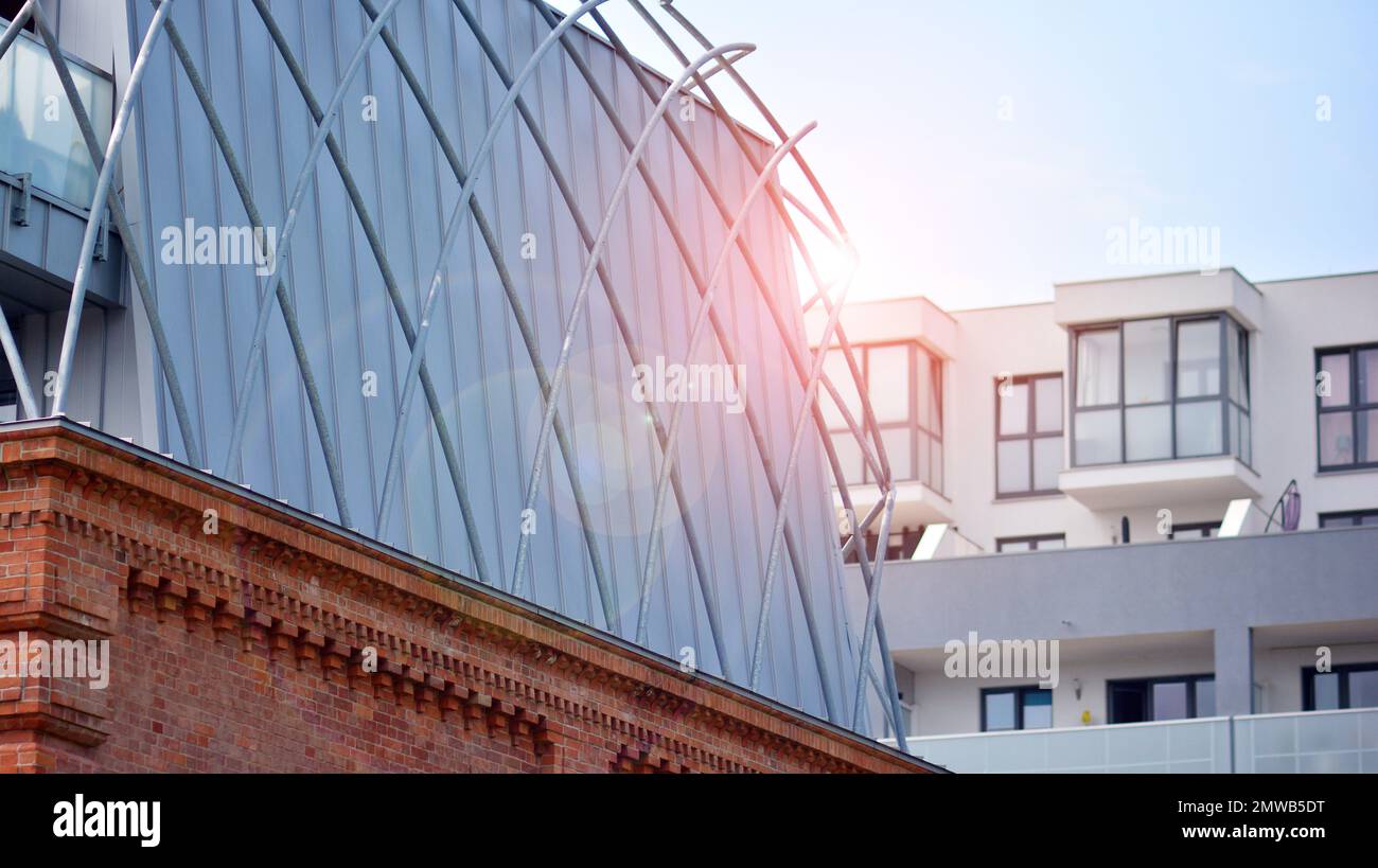 Modern residential building with new apartments in a green residential ...