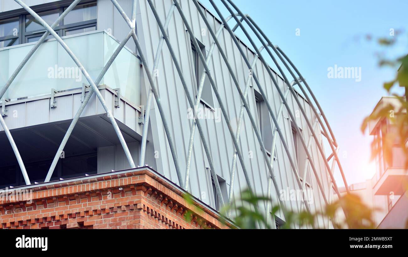 Modern residential building with new apartments in a green residential ...