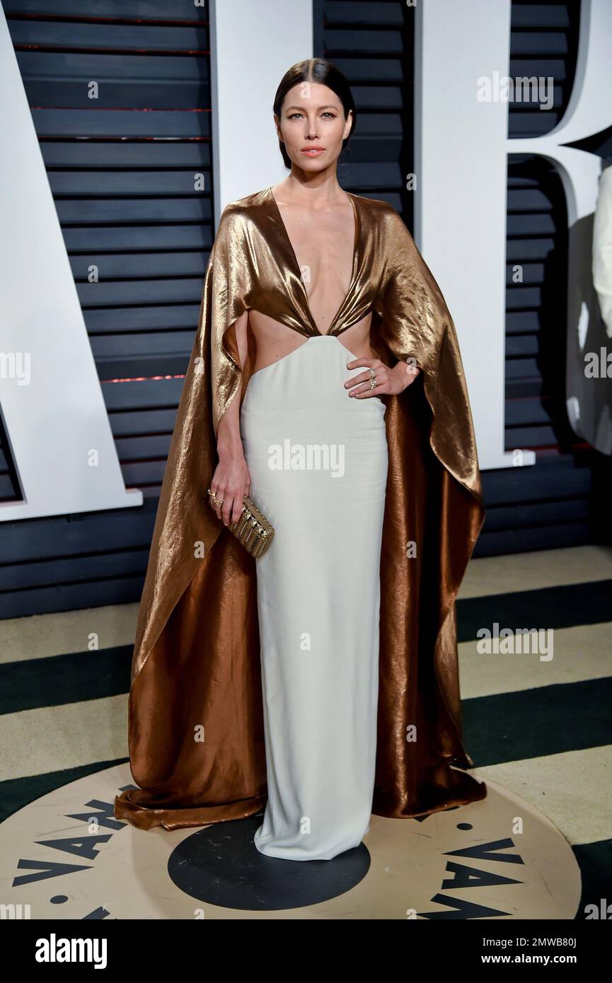 Jessica Biel arrives at the Vanity Fair Oscar Party on Monday, Feb. 27 ...