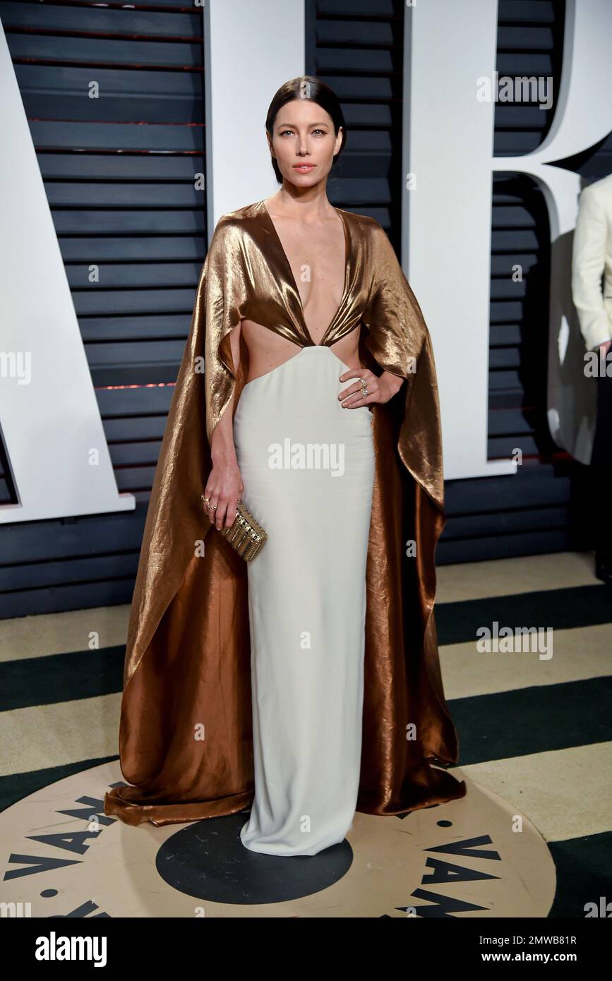 Jessica Biel arrives at the Vanity Fair Oscar Party on Monday, Feb. 27 ...