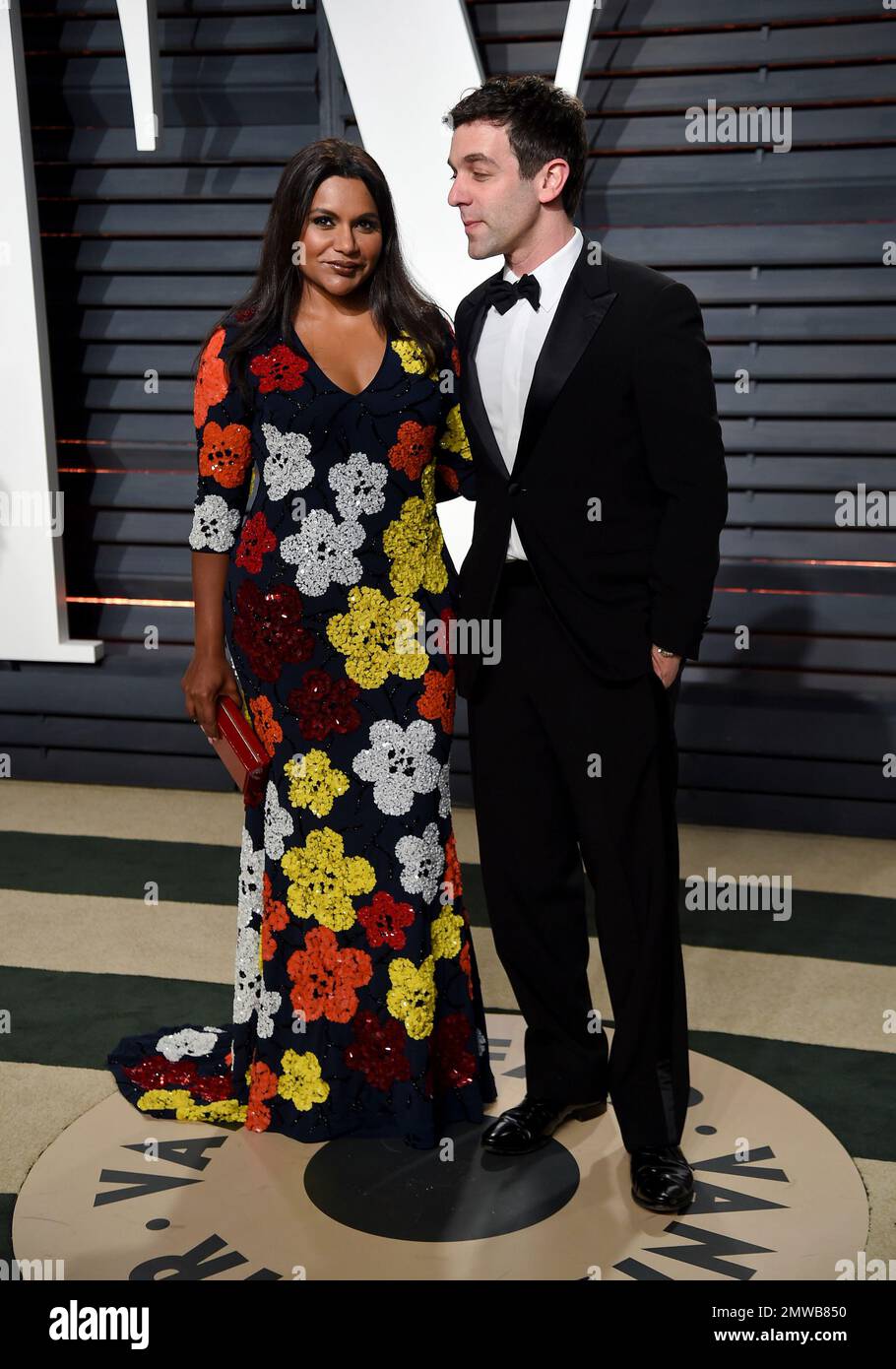 Mindy Kaling and BJ Novak arrive at the Vanity Fair Oscar Party on ...