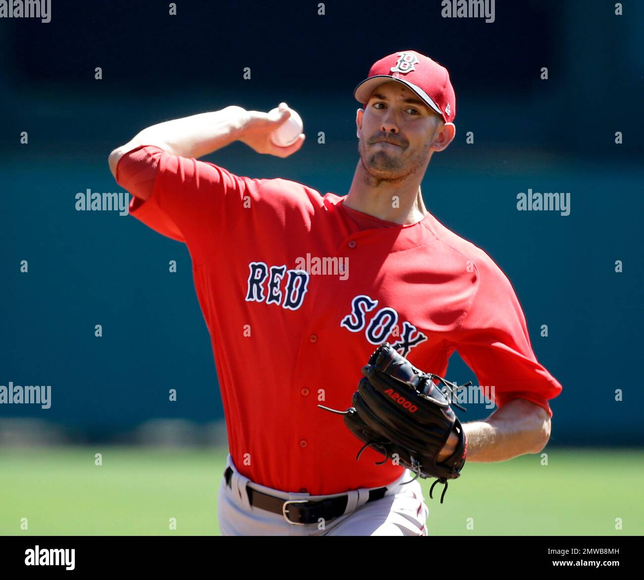 Boston Red Sox starting pitcher Rick Porcello throws against the ...