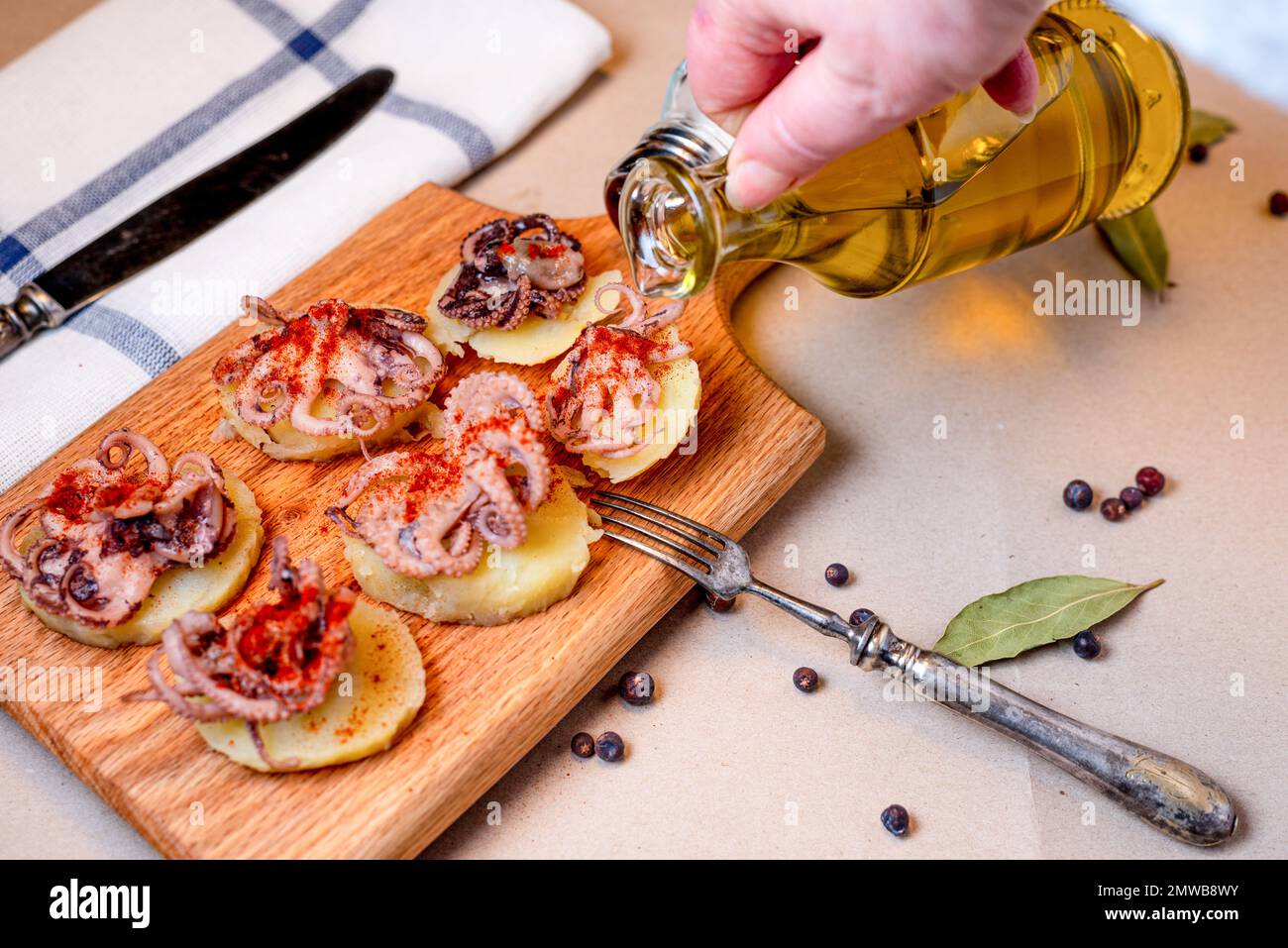Pulpo a la Gallega (Galician-style octopus) is a typical dish from ...