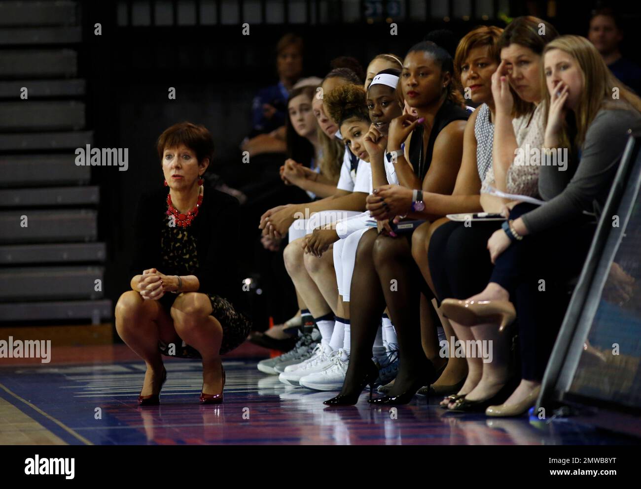 Notre Dame's head coach Muffet McGraw watches the action during their ...