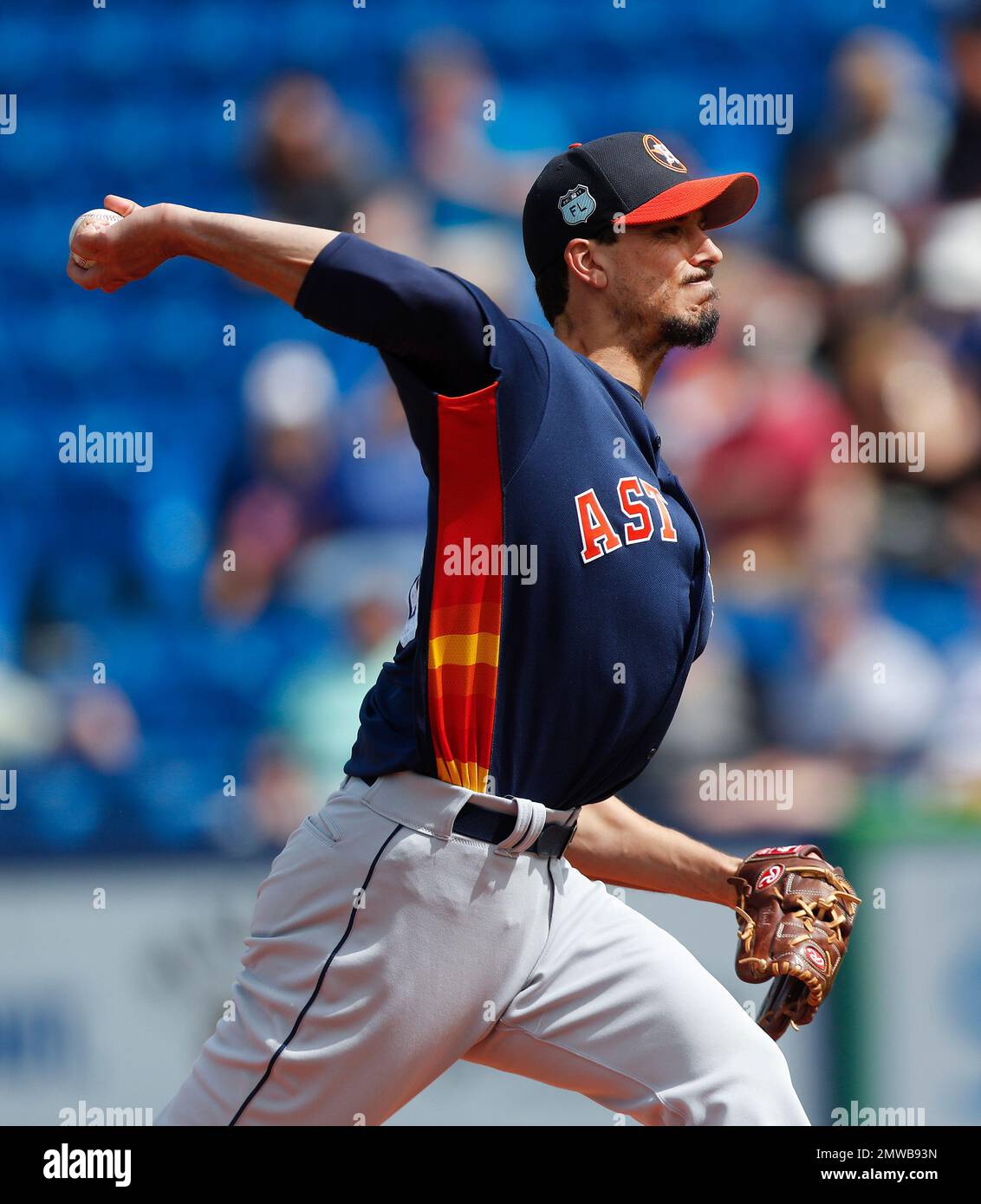 Houston Astros starting pitcher Charlie Morton (50) works against the ...
