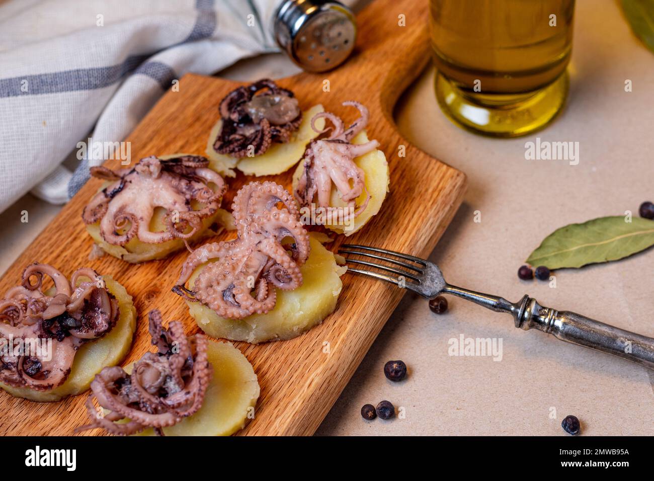 Pulpo a la Gallega (Galician-style octopus) is a typical dish from ...