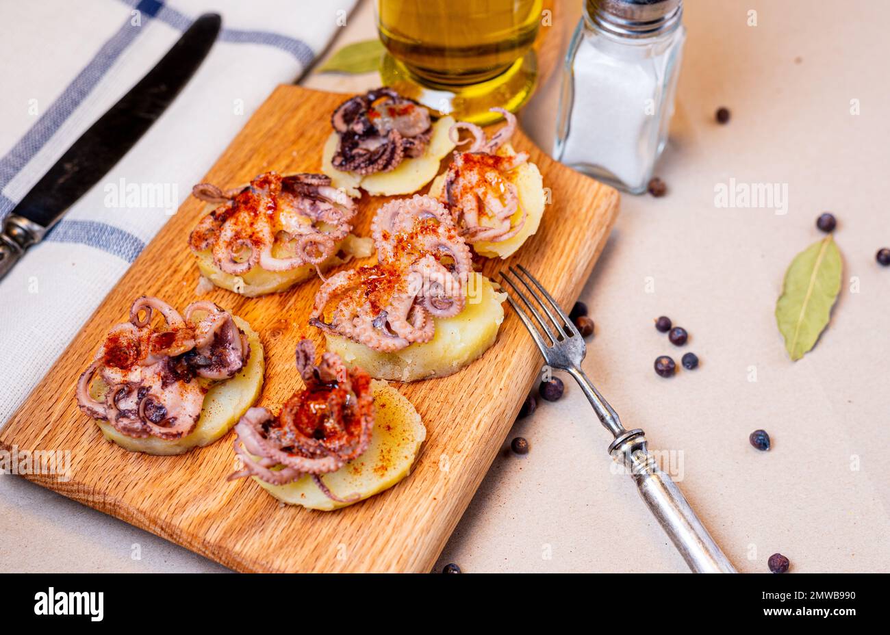 Pulpo a la Gallega (Galician-style octopus) is a typical dish from ...