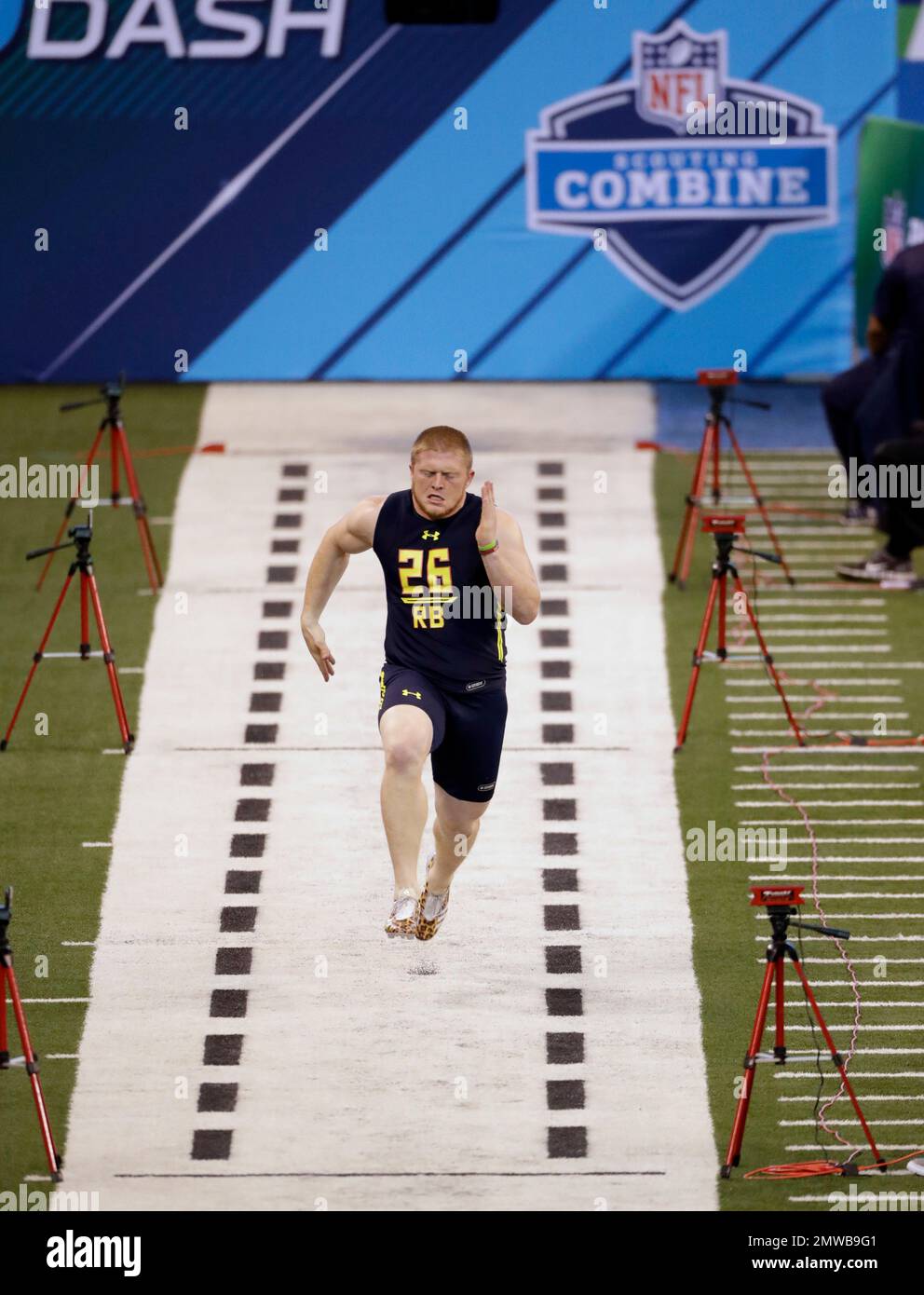 Virginia Tech running back Sam Rogers runs the 40-yard dash at the NFL ...