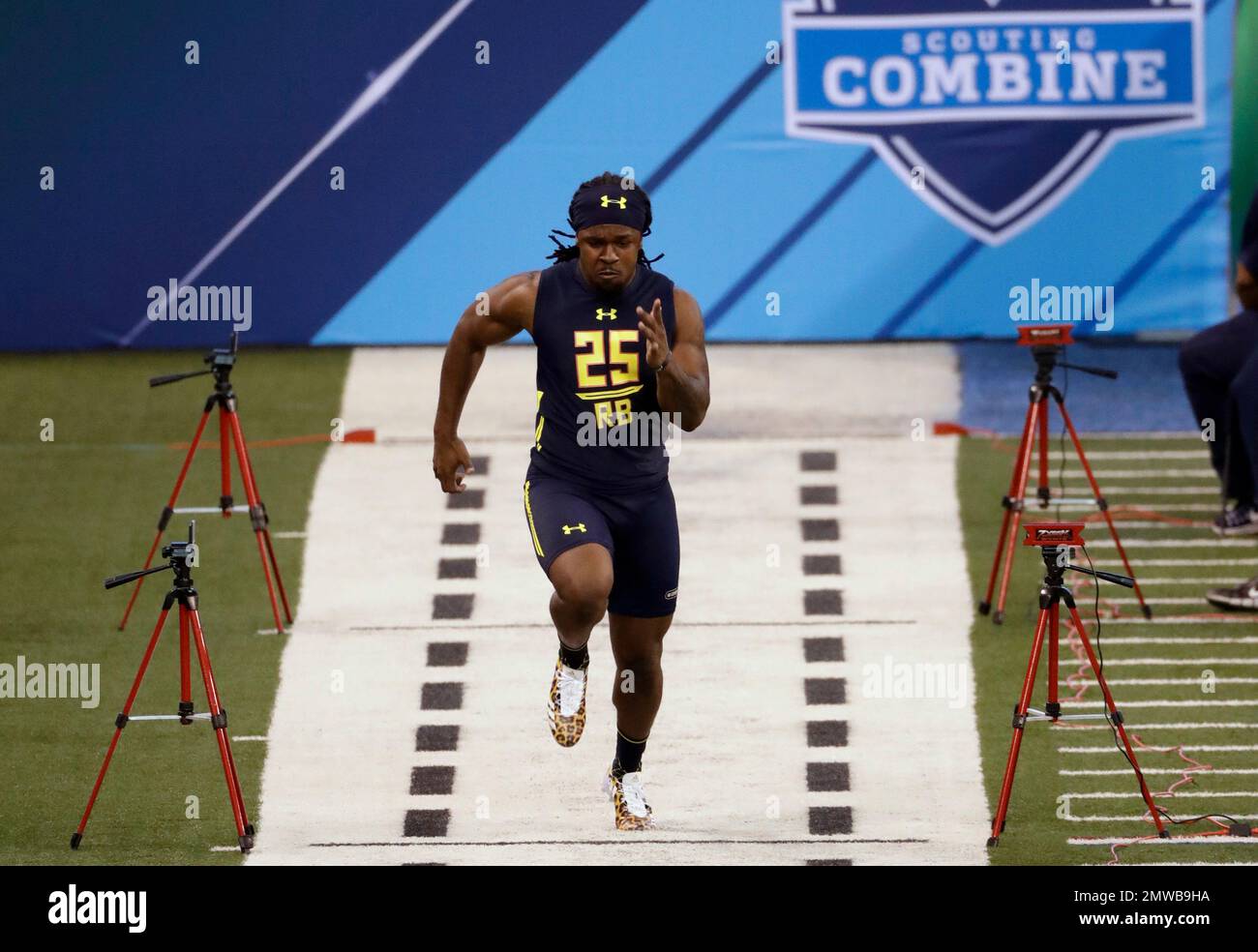 Indiana running back Devine Redding runs the 40-yard dash at the NFL ...