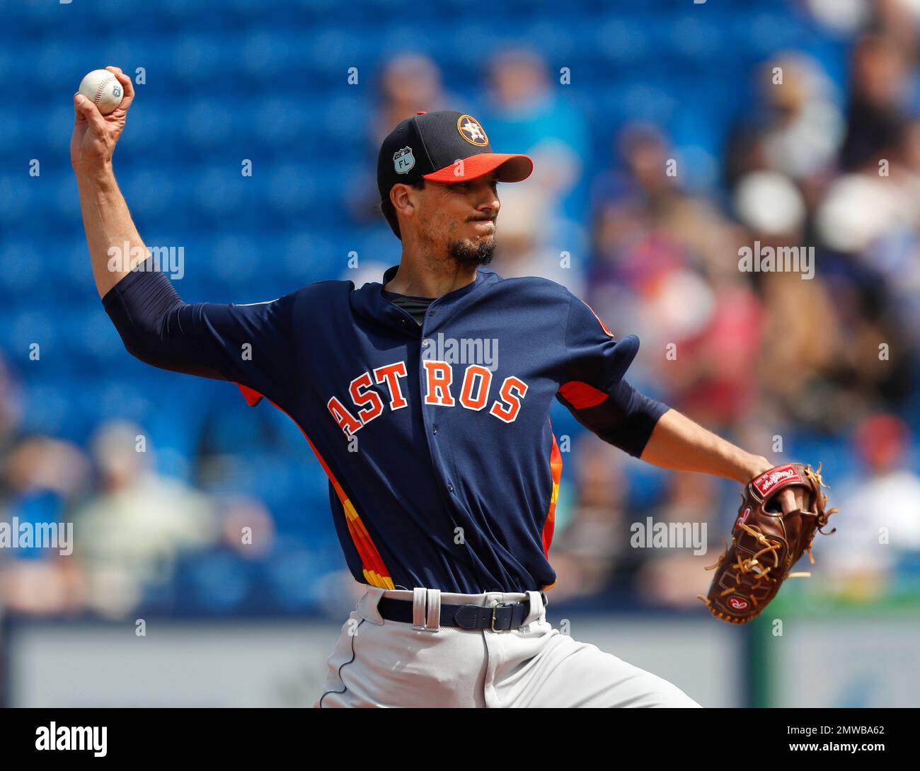 Houston Astros starting pitcher Charlie Morton (50) works in the first ...