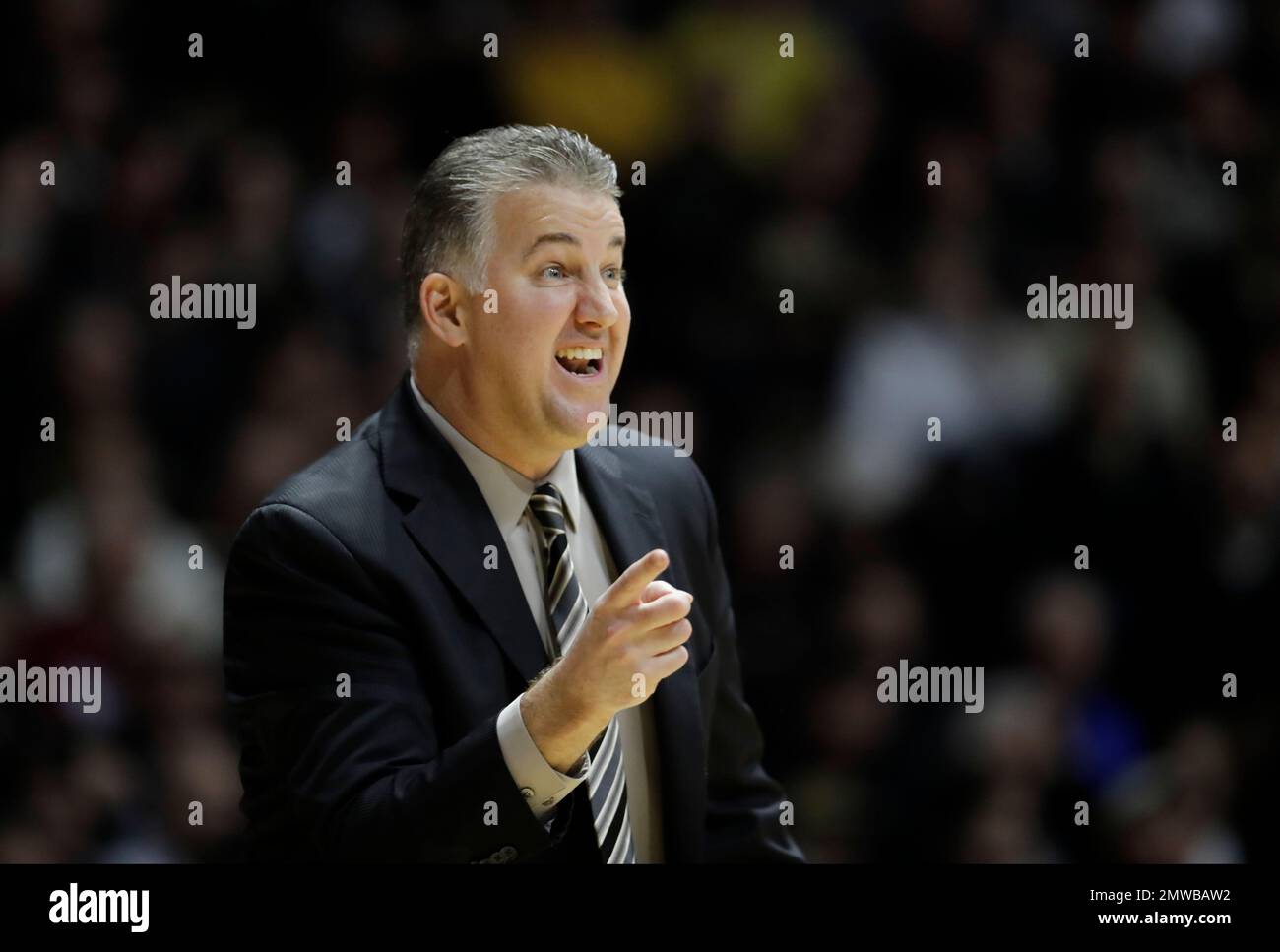Purdue head coach Matt Painter in actin during the first half of an ...
